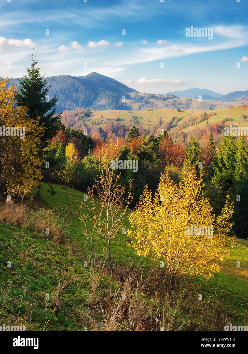 rural landscape in autumn. stunning mountainous countryside scenery ...