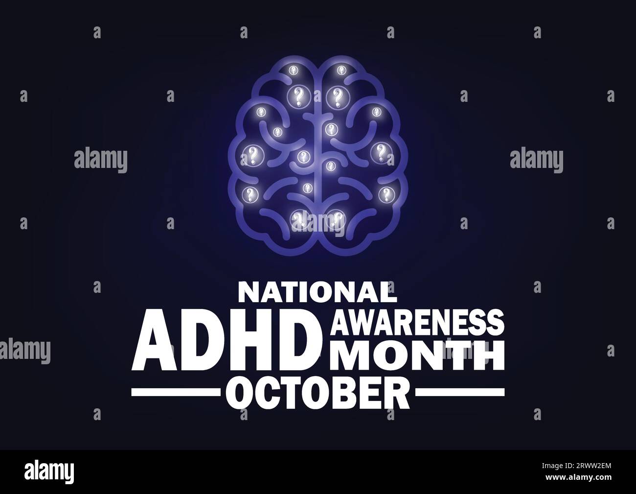 Vector illustration on the theme of ADHD (attention deficit ...