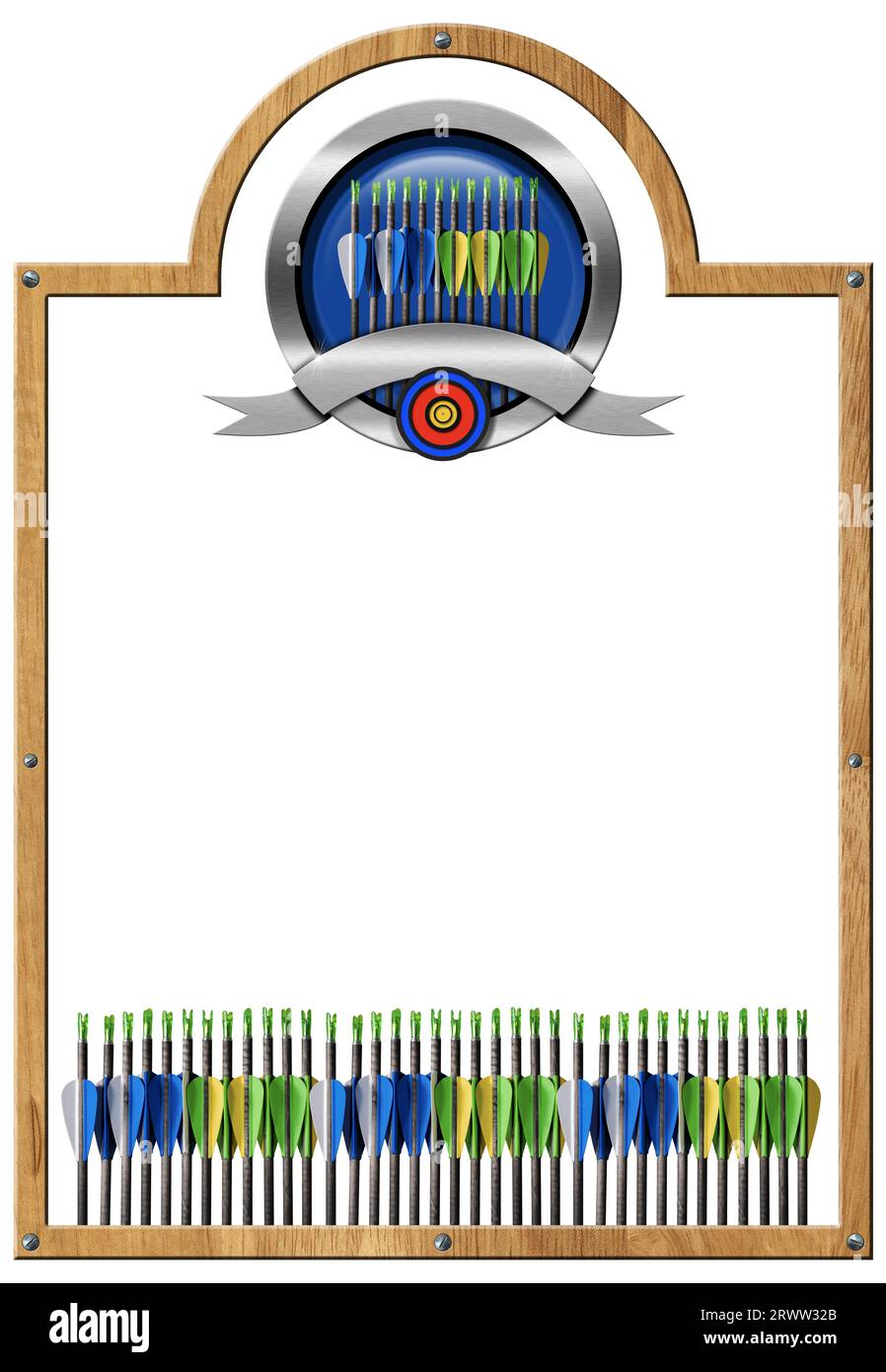 Template for archery sport isolated on white background and copy space ...