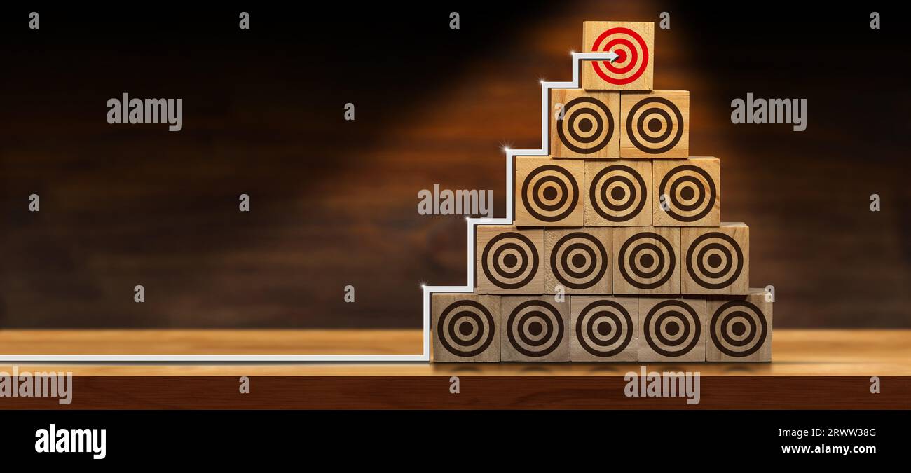 Ladder of success or goal concept. Symbol of an arrow going up a stack ...