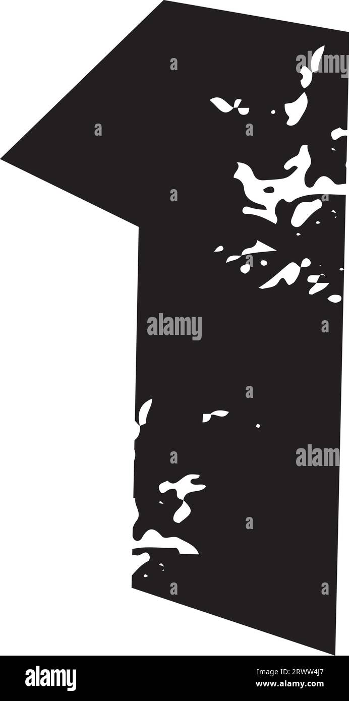 Display alphabet grunge corner paper cut font number 1 one Stock Vector ...