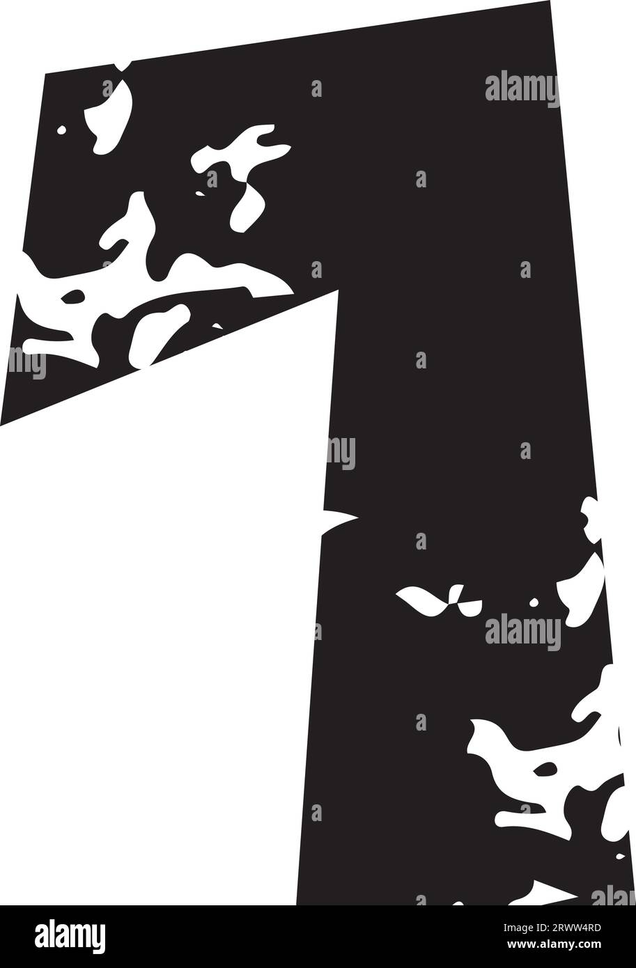 Display alphabet grunge corner paper cut font number 7 seven Stock ...