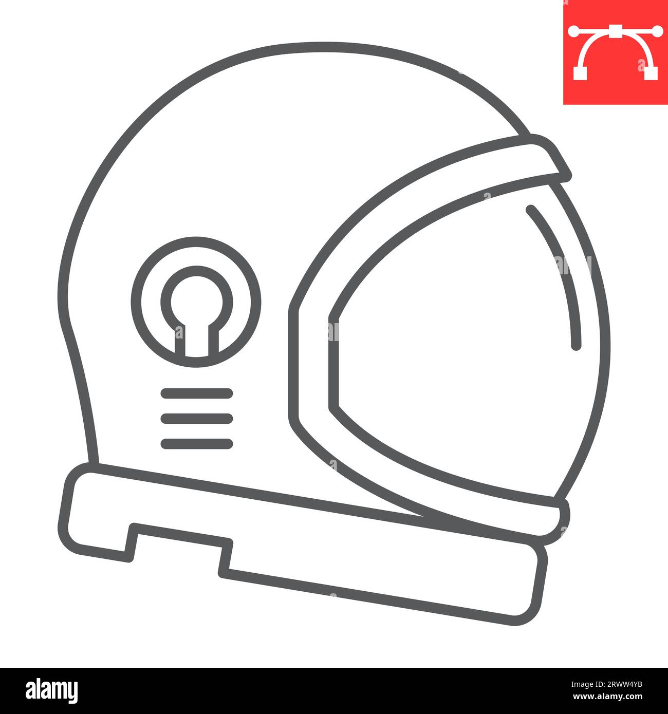 Astronaut helmet line icon, cosmos and cosmonaut space helmet vector icon, vector graphics ...