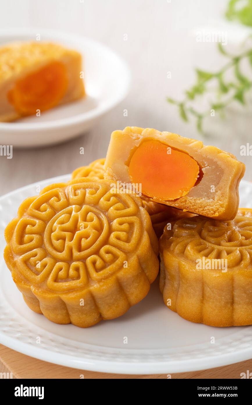 Delicious Cantonese moon cake for Mid-Autumn Festival food mooncake on ...