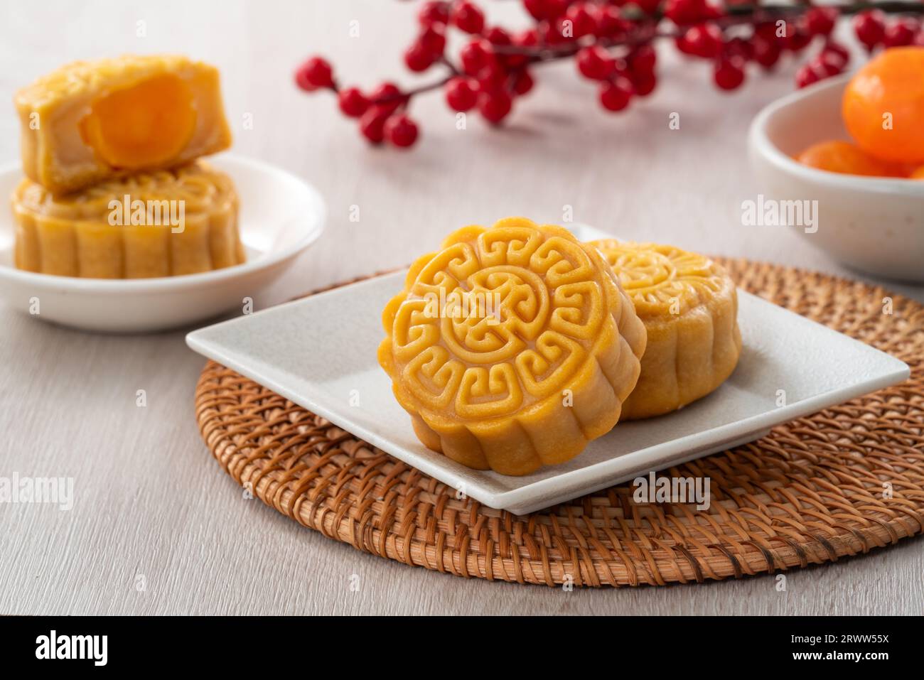 Delicious Cantonese moon cake for Mid-Autumn Festival food mooncake on ...