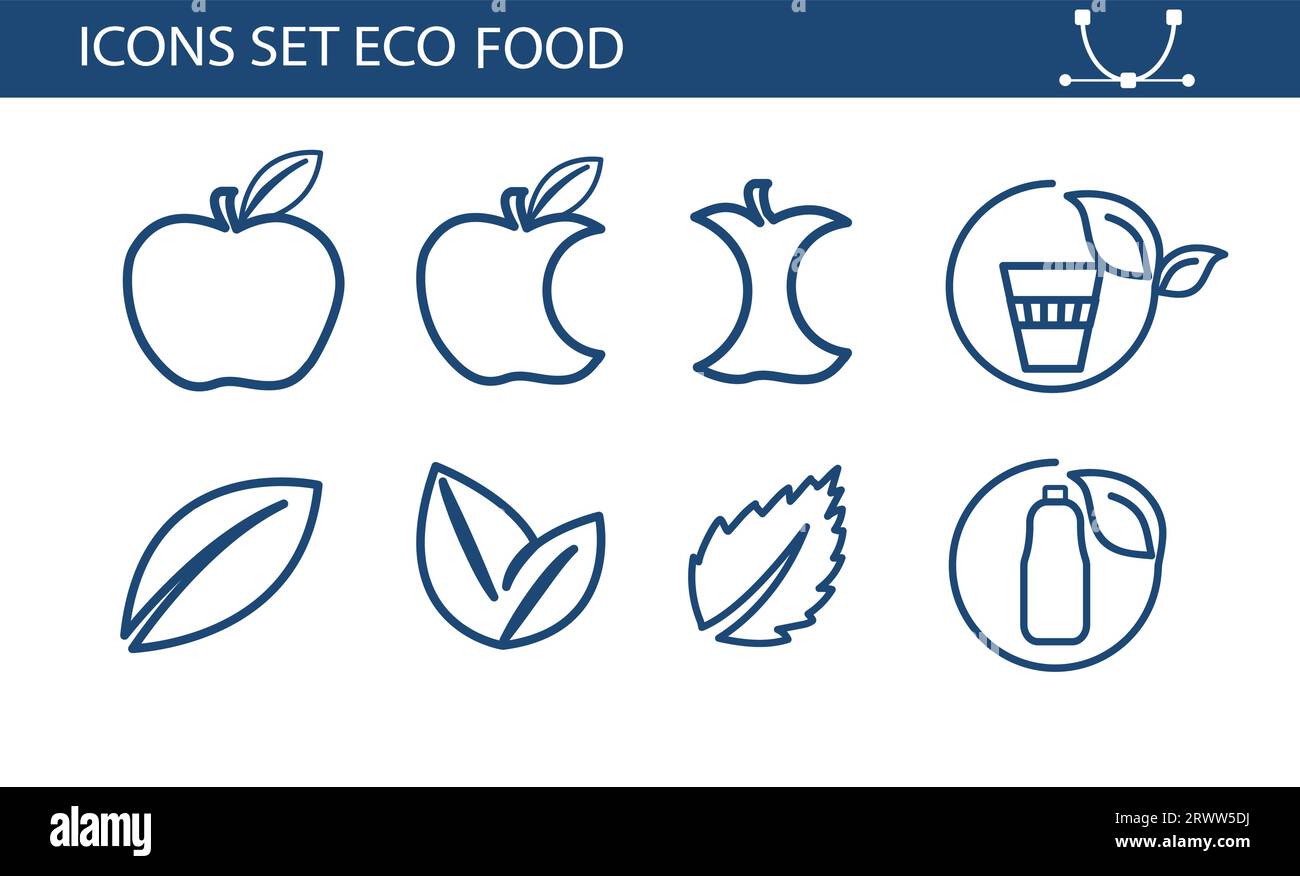 Line Icon Set of Healthy Food, Vegan food. Contains such Icons as ...