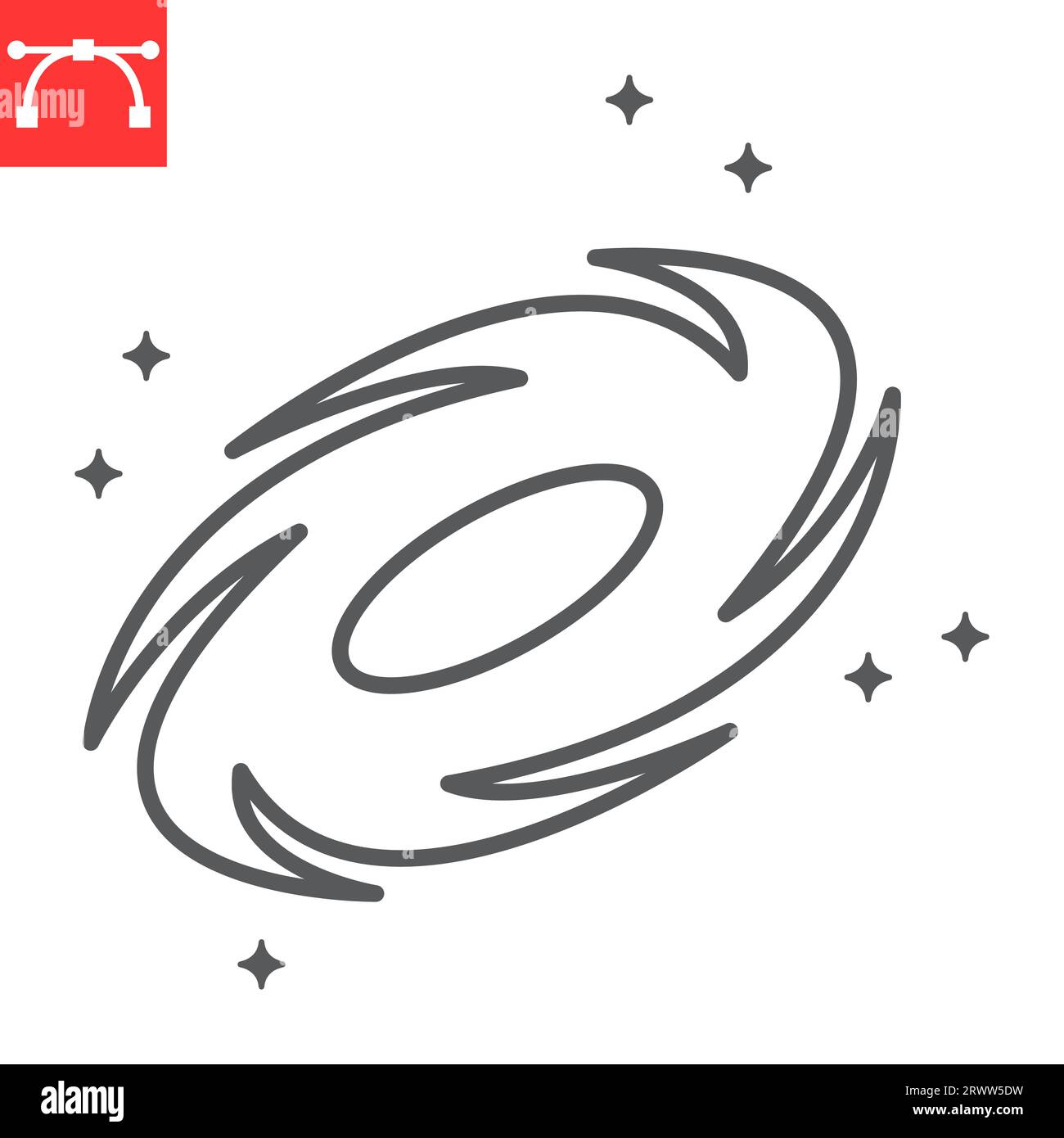 Black hole line icon, cosmos and milky way, galaxy vector icon, vector ...