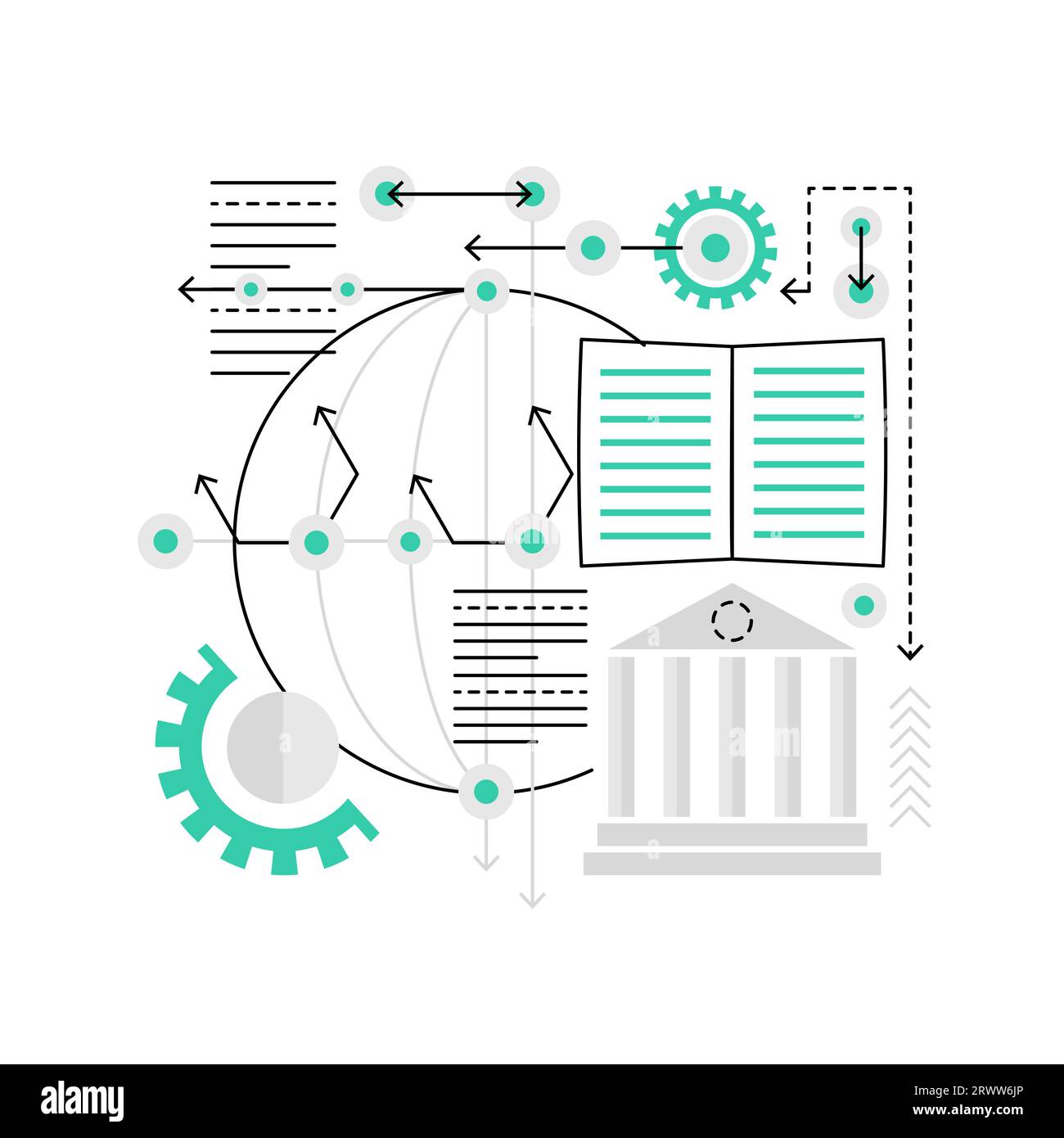 International world education. Global learning process, online knowledge development vector ...