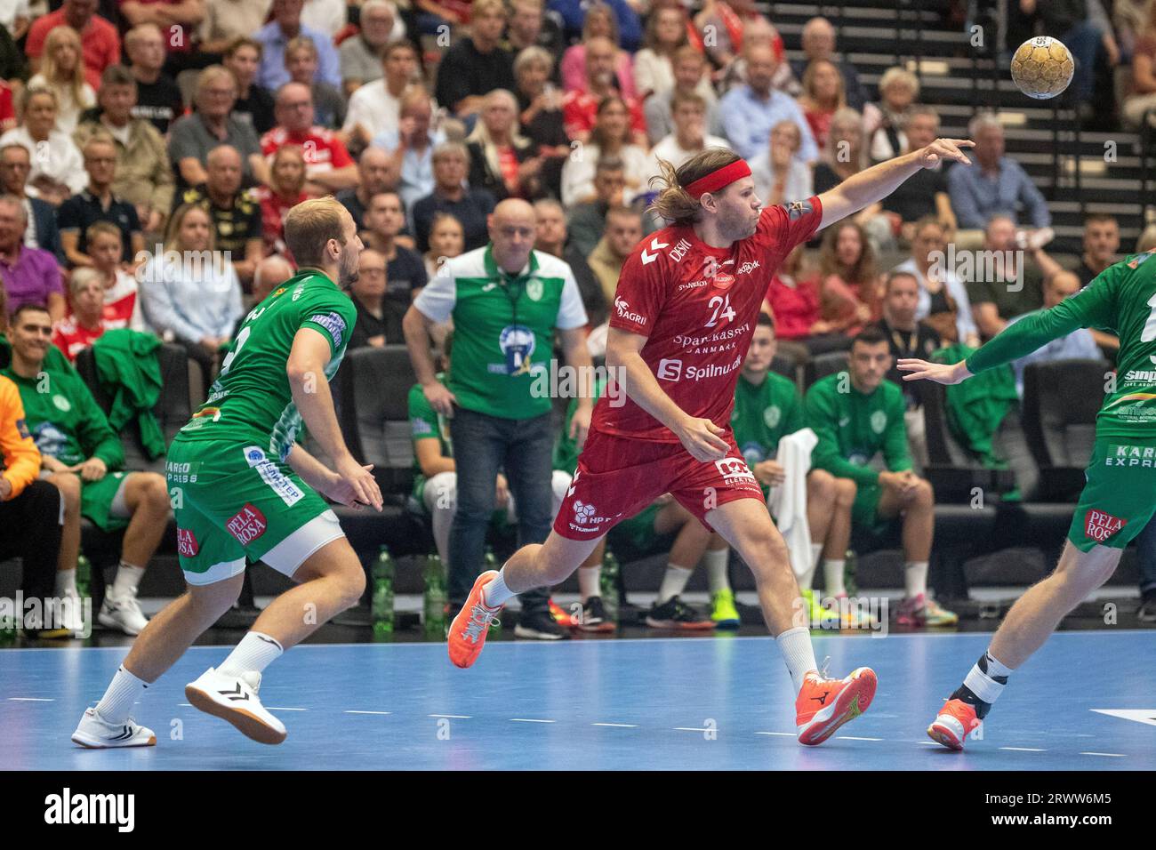 Aalborg, Denmark. 20th Sep, 2023. Mikkel Hansen (24) of Aalborg ...