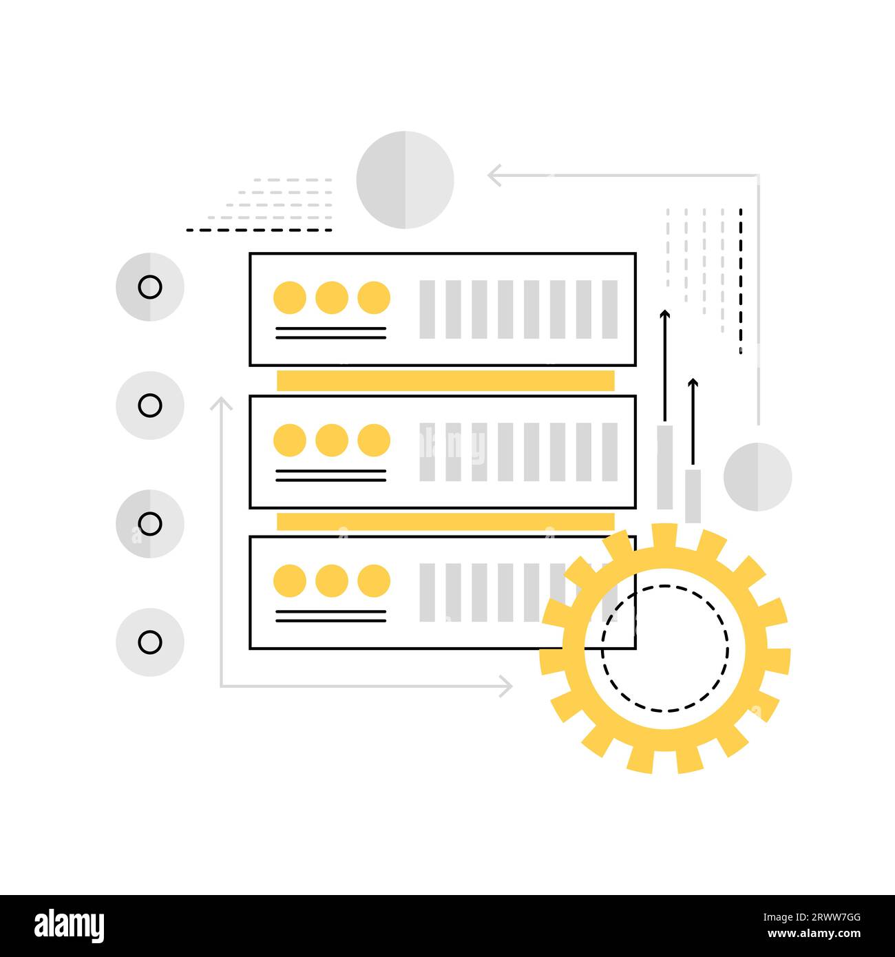 Network server technology. Hosting database, data center administration ...