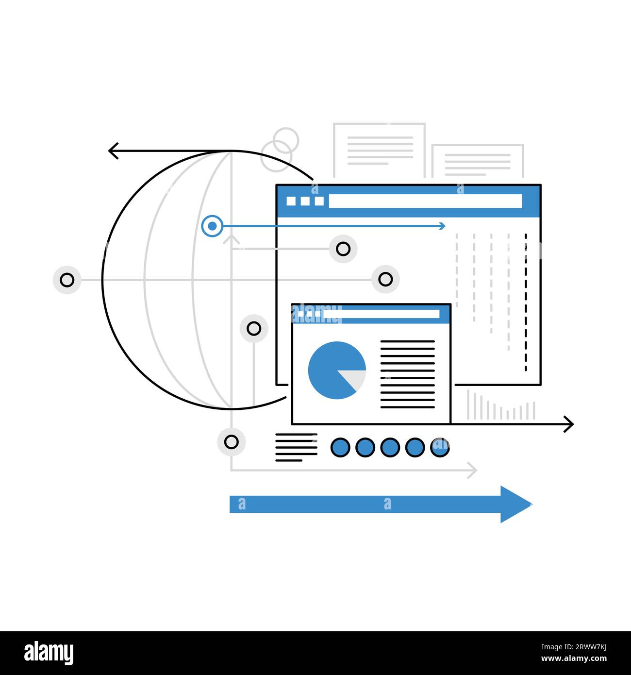 Global internet network. International web communication, global connection vector illustration ...