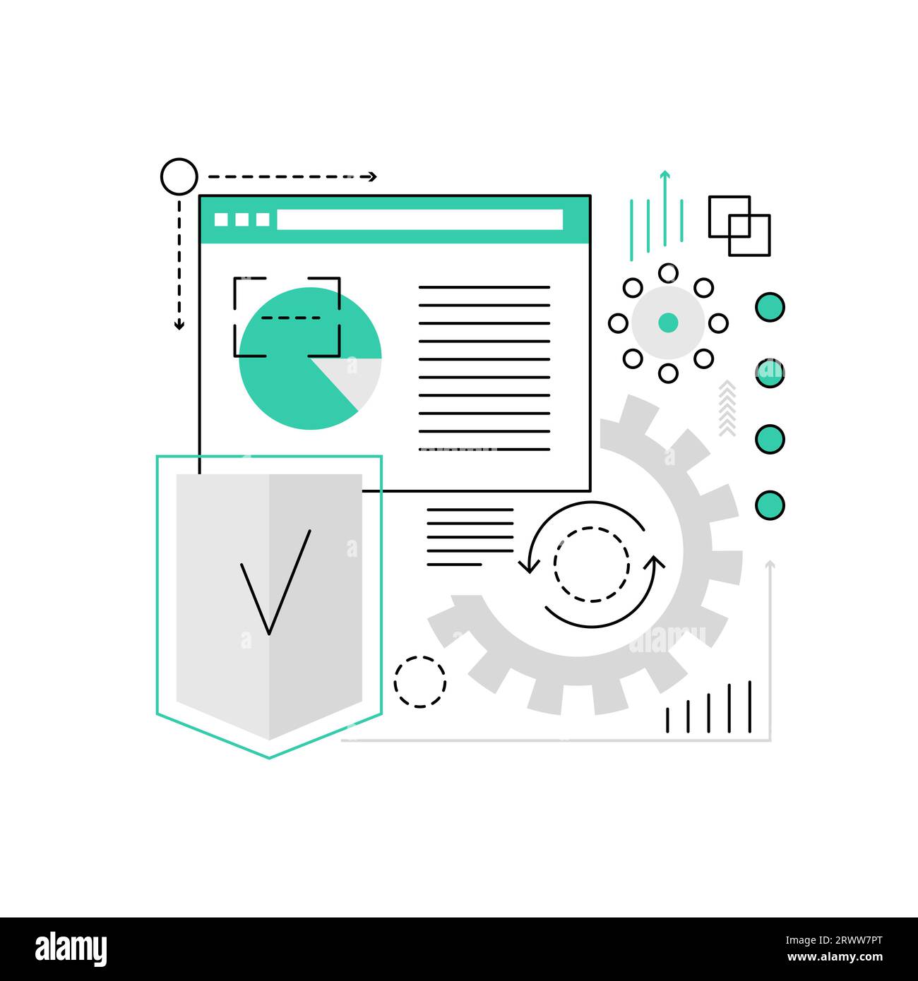 Network antivirus technology. Web protection, antivirus software vector ...