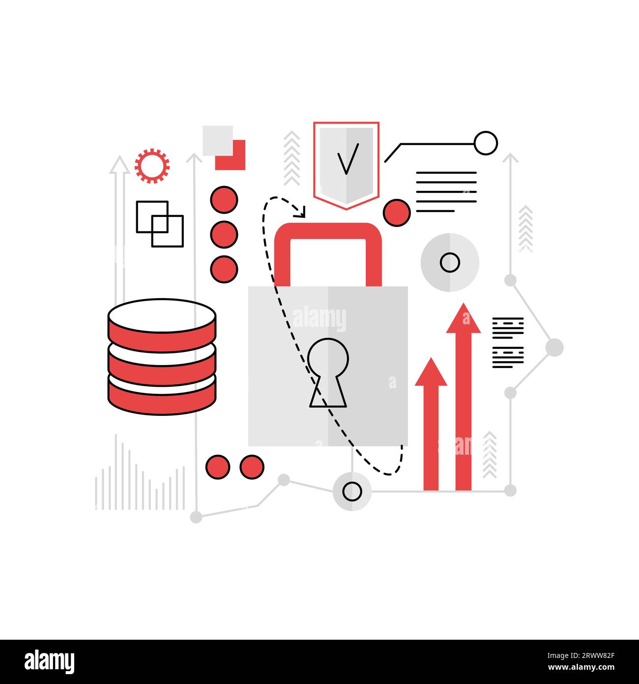 Personal data protection. Web privacy, cyber network security vector illustration Stock Vector ...