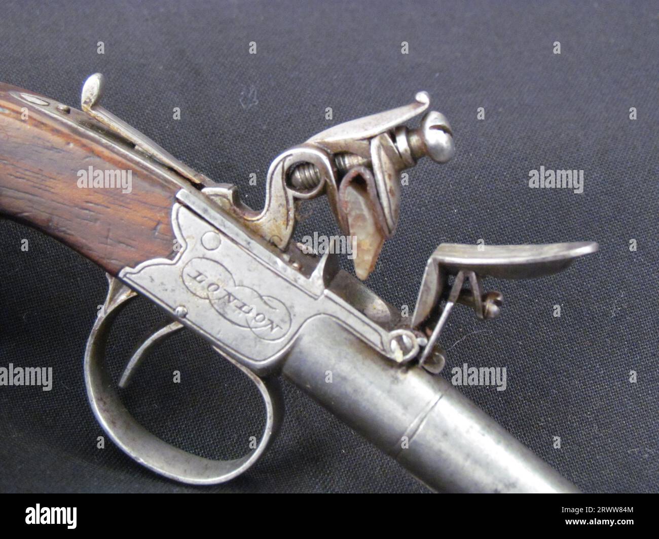 Boxlock flintlock pistol. AF*43548A Stock Photo - Alamy