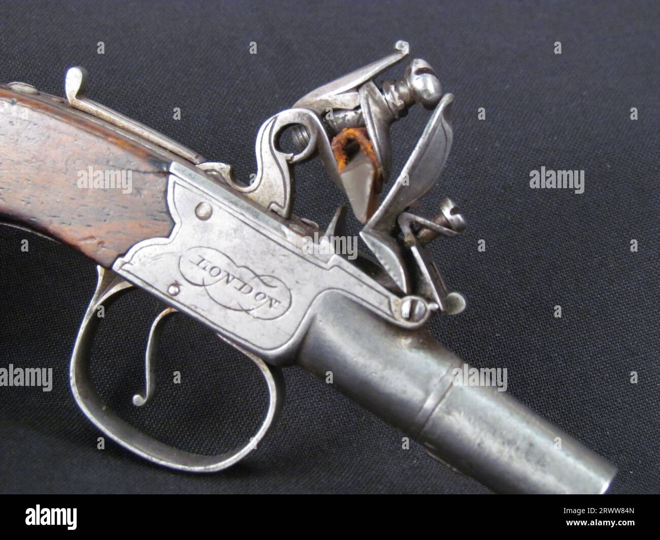 Boxlock flintlock pistol. AF*43548B Stock Photo - Alamy