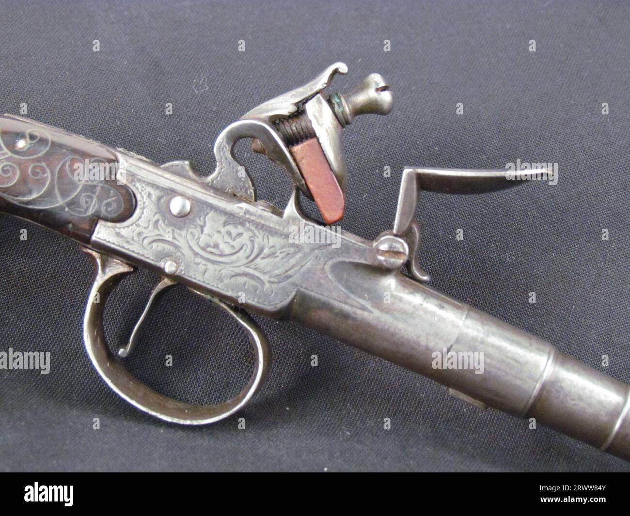Boxlock flintlock pistol. AF*43549B Stock Photo - Alamy