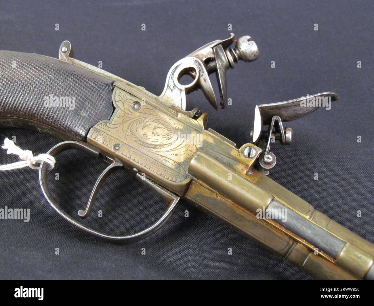 Boxlock flintlock pistol with springloaded bayonet. AF*43550 Stock ...