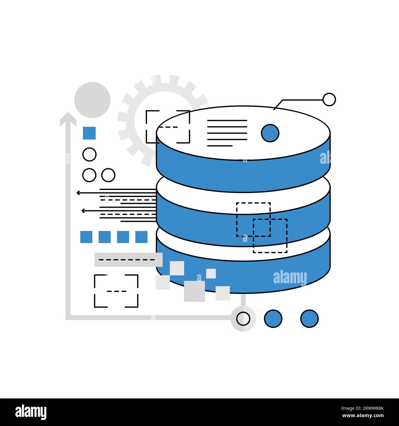 Database server technology. Database management, digital information ...