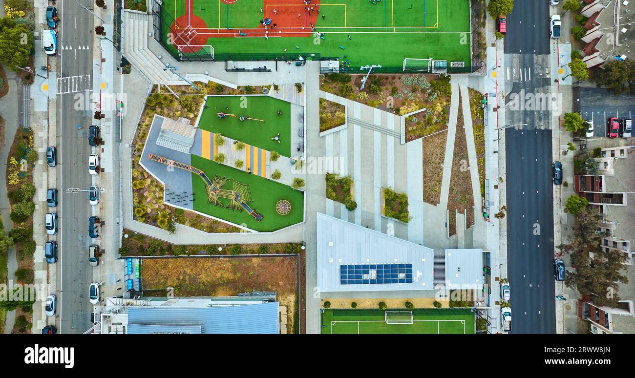 Aerial of section between James P Lang Athletic Fields and Margaret S ...