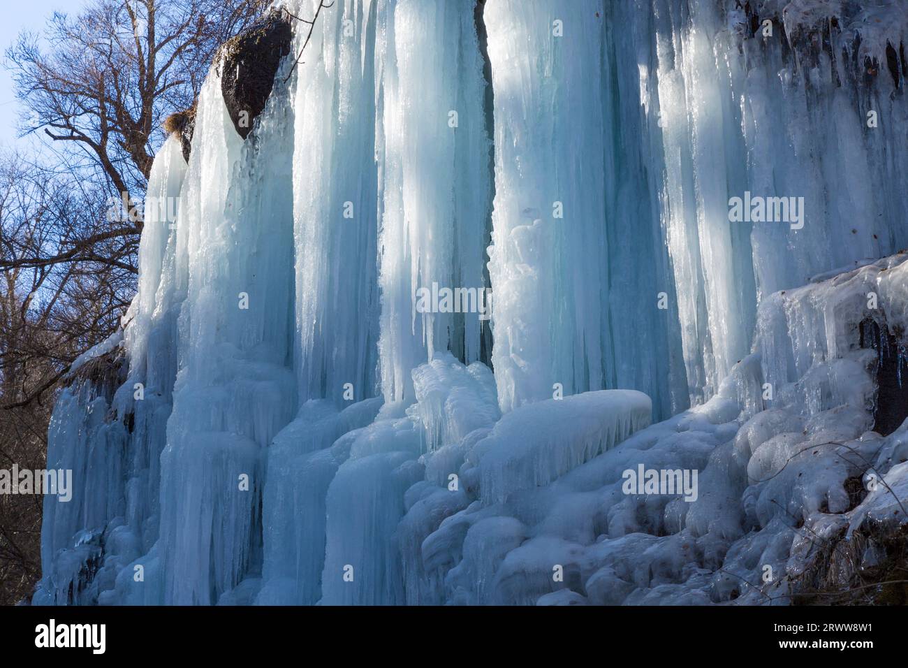 Ice Pillars in Yugawa Valley Stock Photo - Alamy