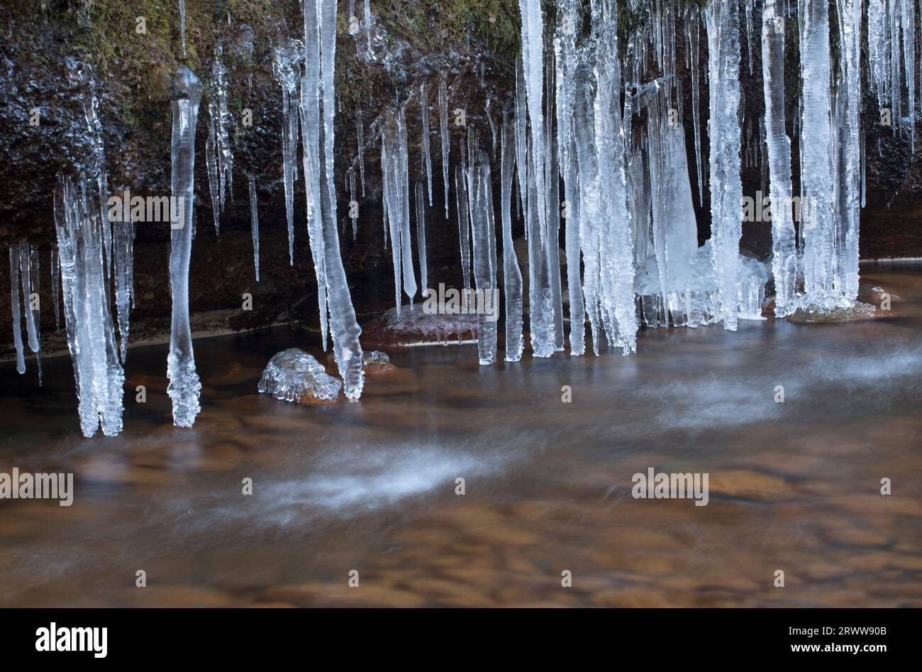 Ice Pillars in Yugawa Valley Stock Photo - Alamy