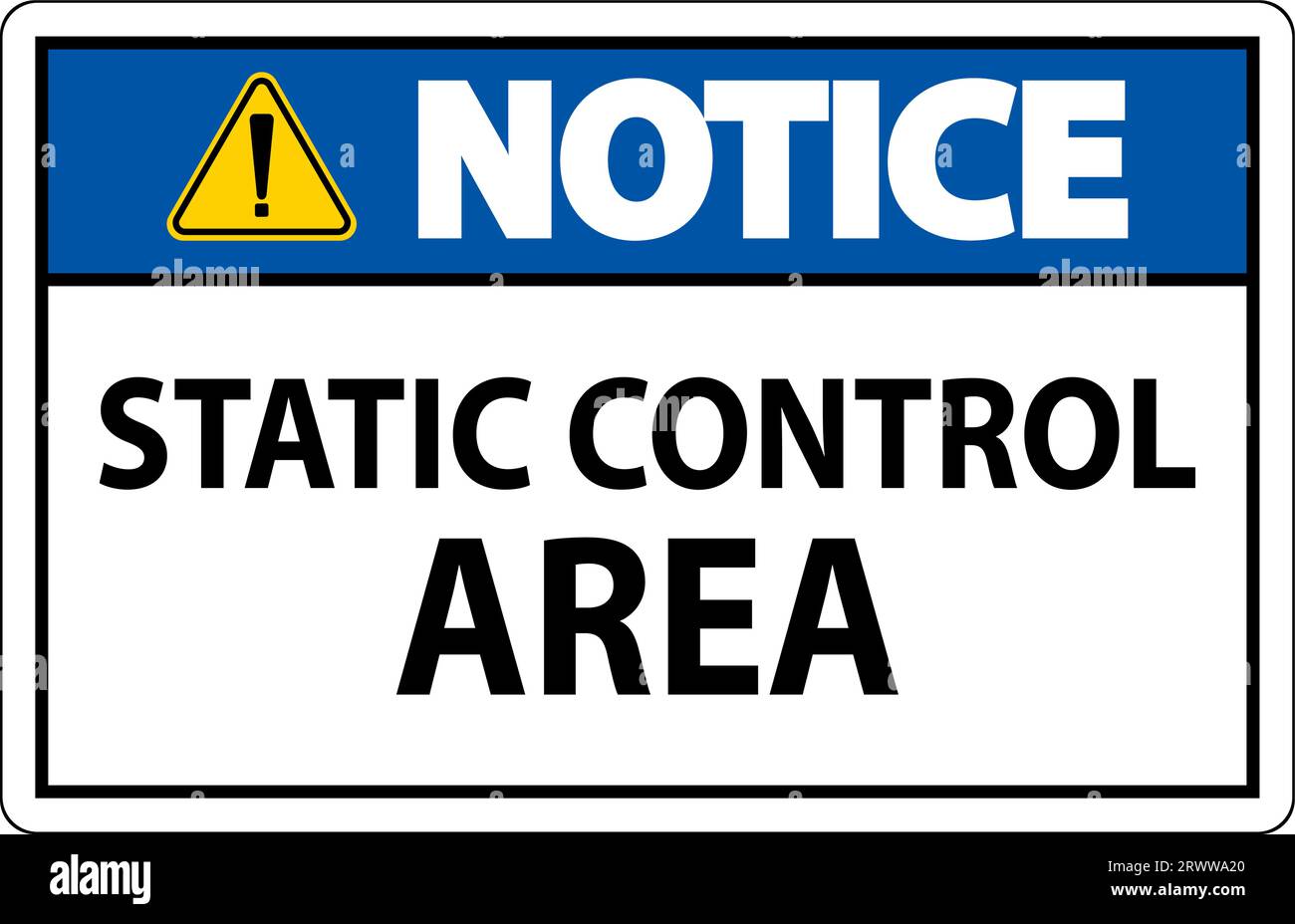 Notice Sign Static Control Area Stock Vector Image & Art - Alamy
