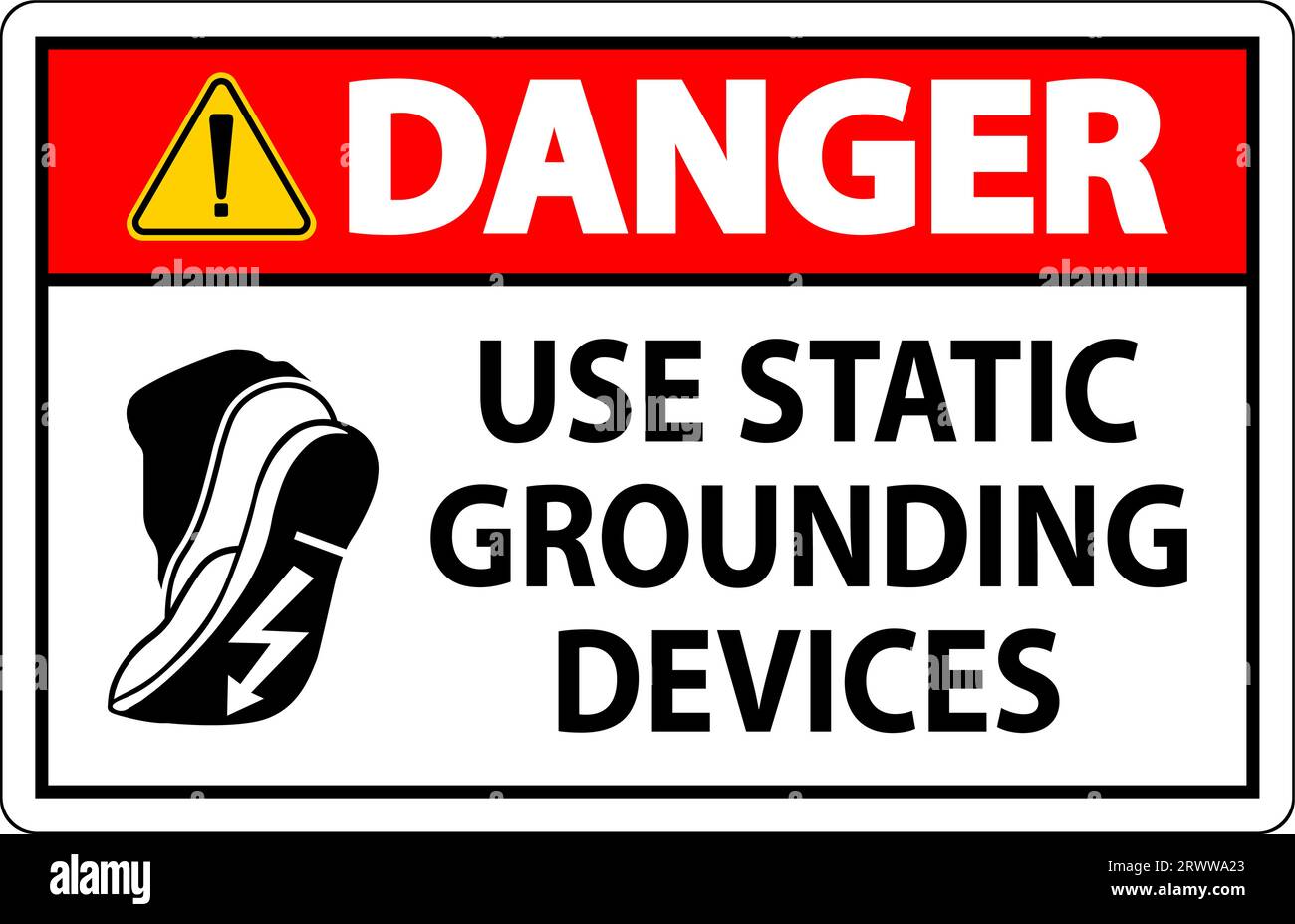 Danger Sign Use Static Grounding Devices Stock Vector Image & Art - Alamy
