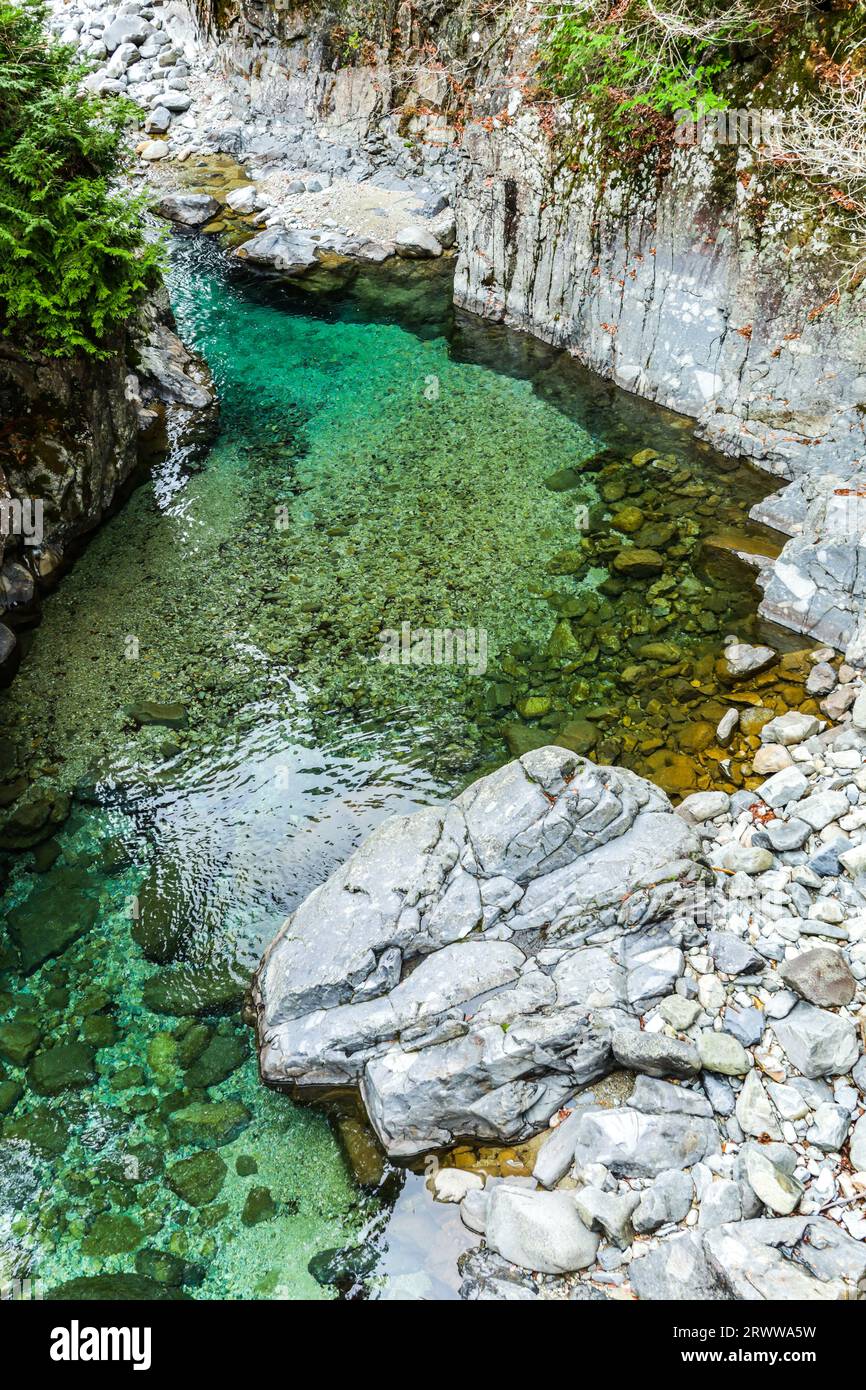 Atera Valley looking at the emerald green clear stream Stock Photo - Alamy