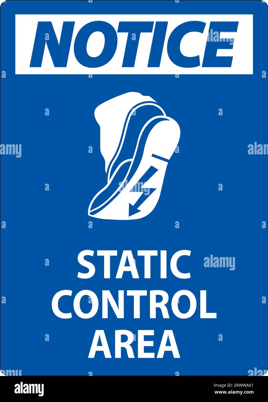 Notice Sign Static Control Area Stock Vector Image & Art - Alamy