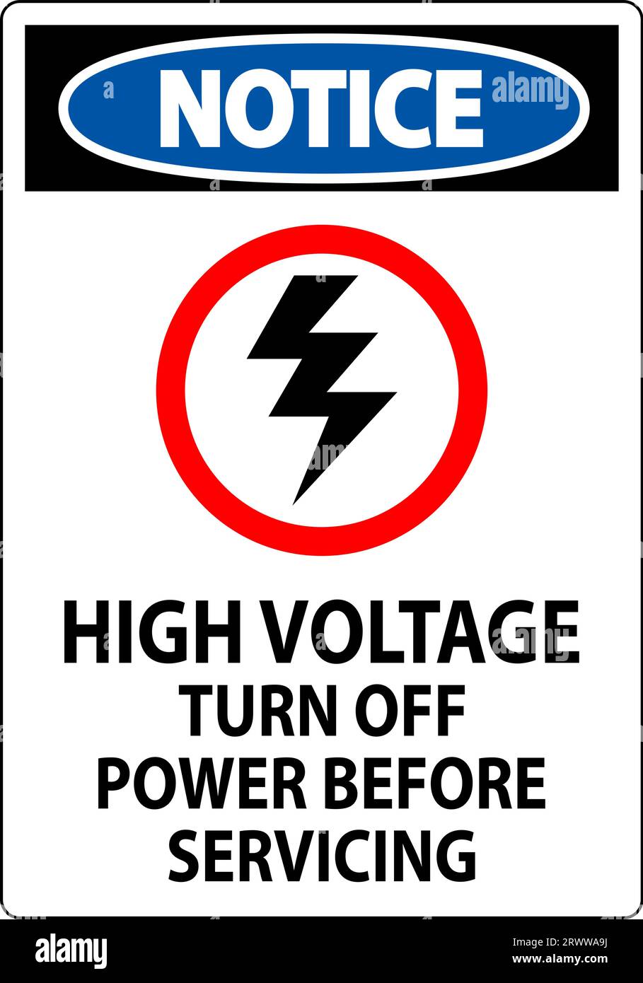 Notice Sign High Voltage - Turn Off Power Before Servicing Stock Vector ...