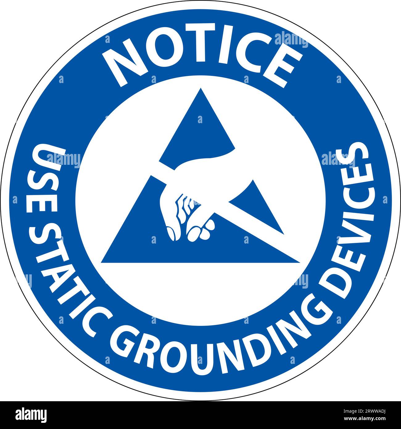 Notice Sign Use Static Grounding Devices Stock Vector Image & Art - Alamy