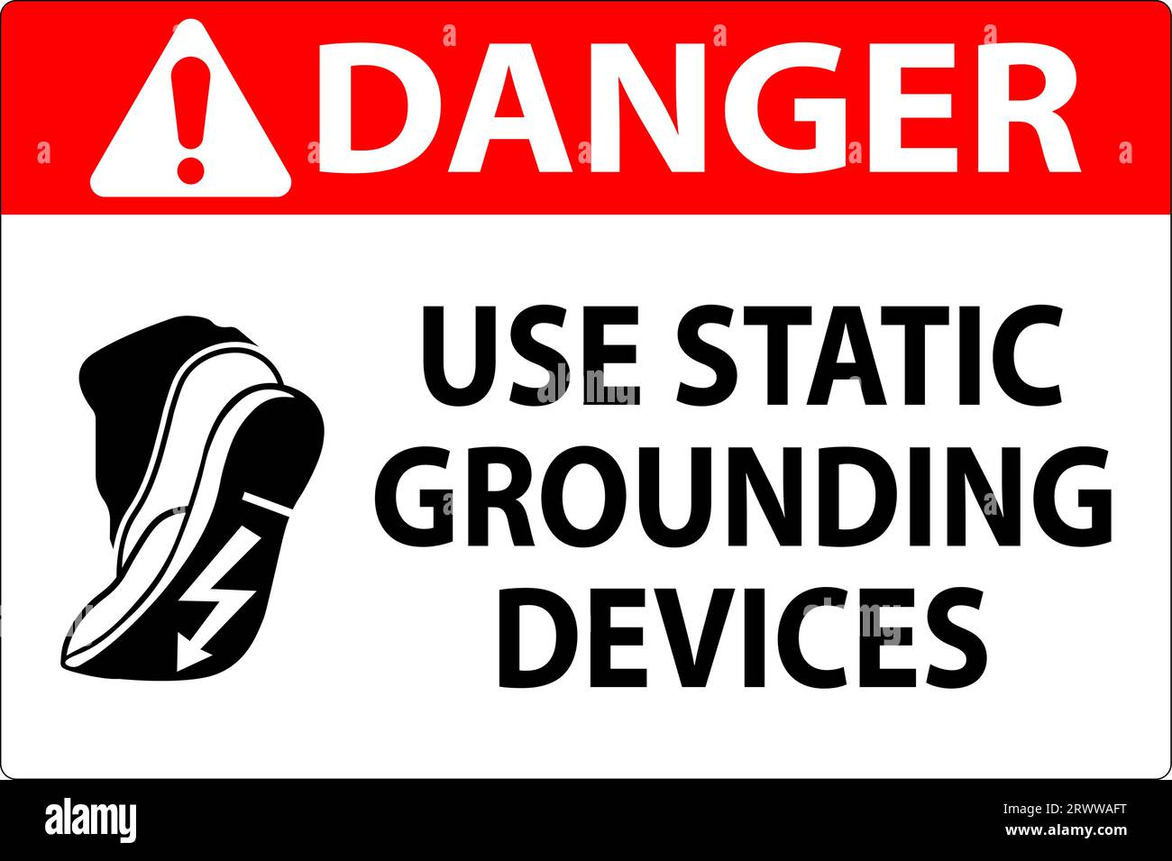 Danger Sign Use Static Grounding Devices Stock Vector Image & Art - Alamy