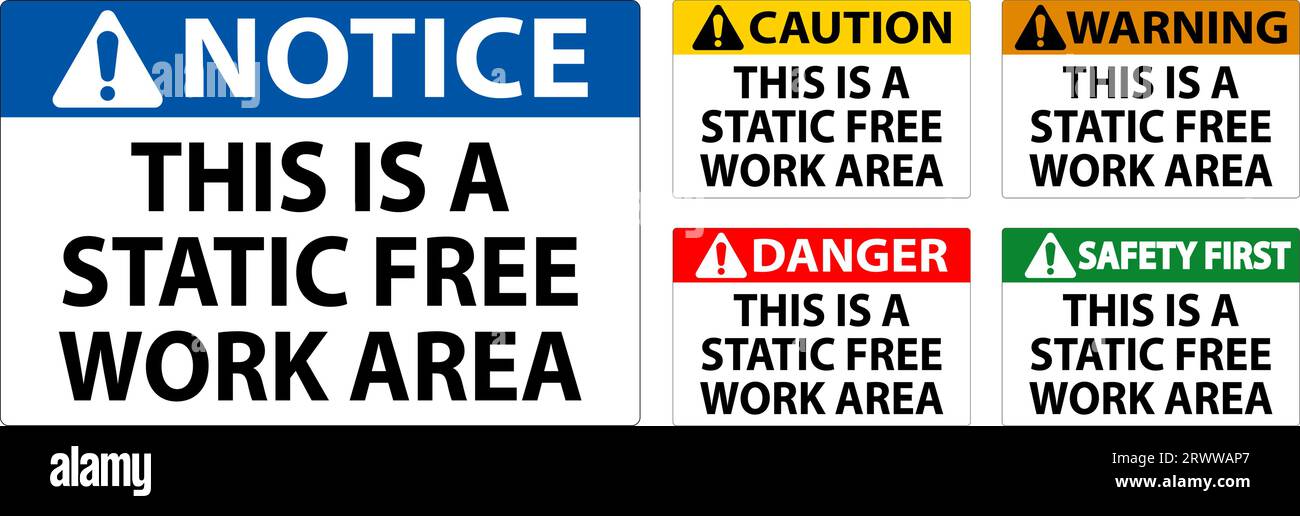 Notice Sign This Is A Static Free Work Area Stock Vector Image & Art ...