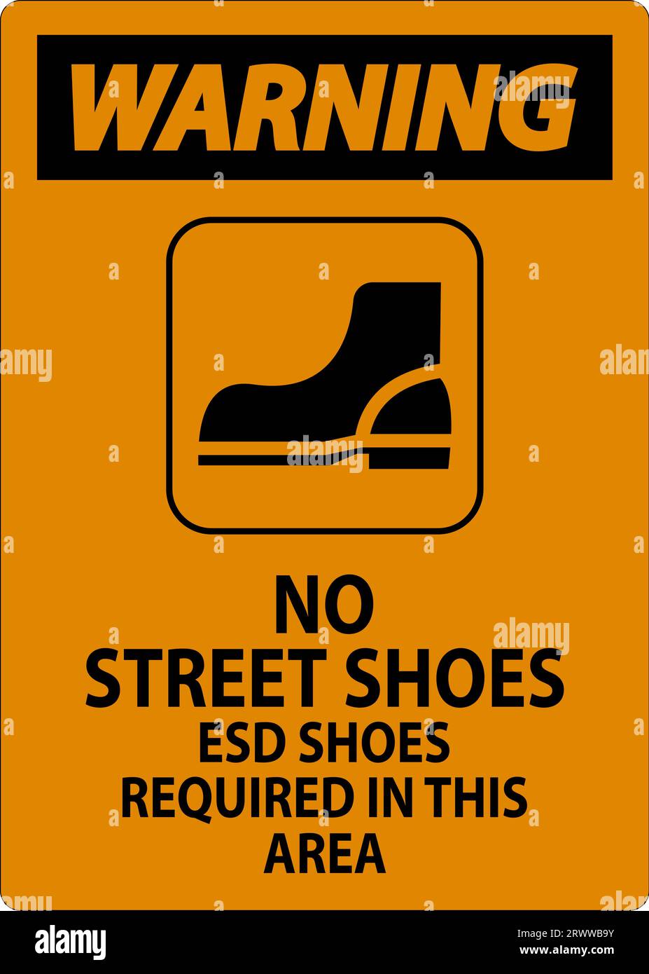 Warning sign no street shoes hi-res stock photography and images - Alamy