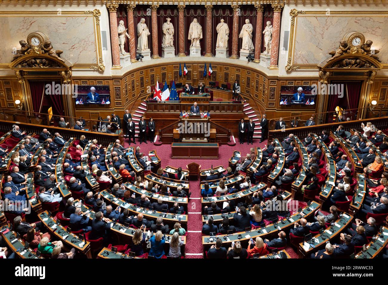 Britain King Charles III addresses Senators and members of the National ...
