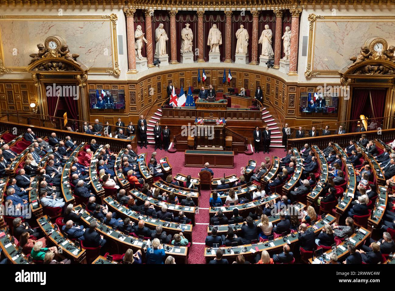 French Senate President Gerard Larcher and President of the French ...