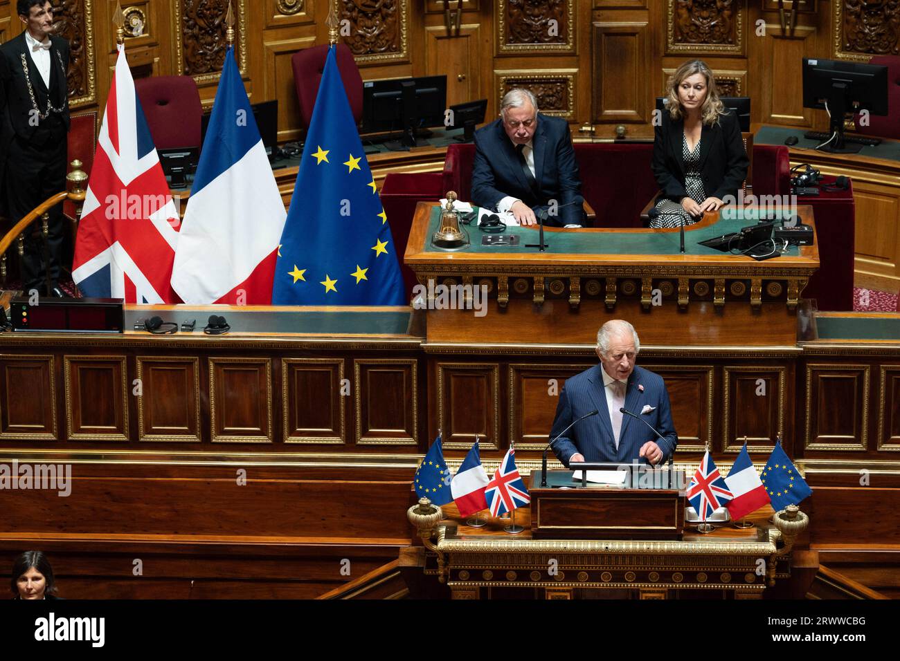 Britain King Charles III addresses Senators and members of the National ...