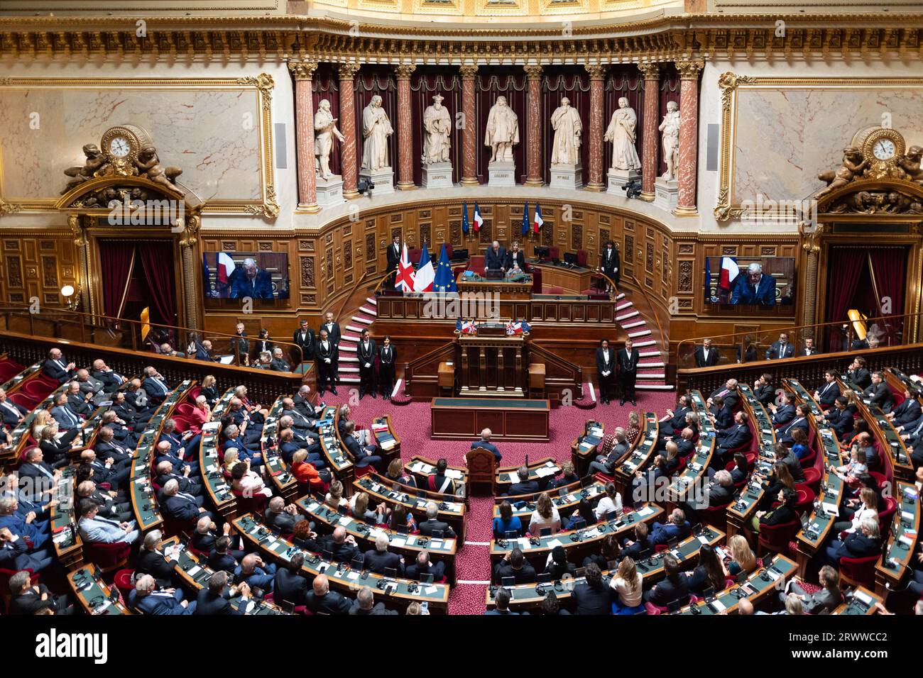 French Senate President Gerard Larcher and President of the French ...