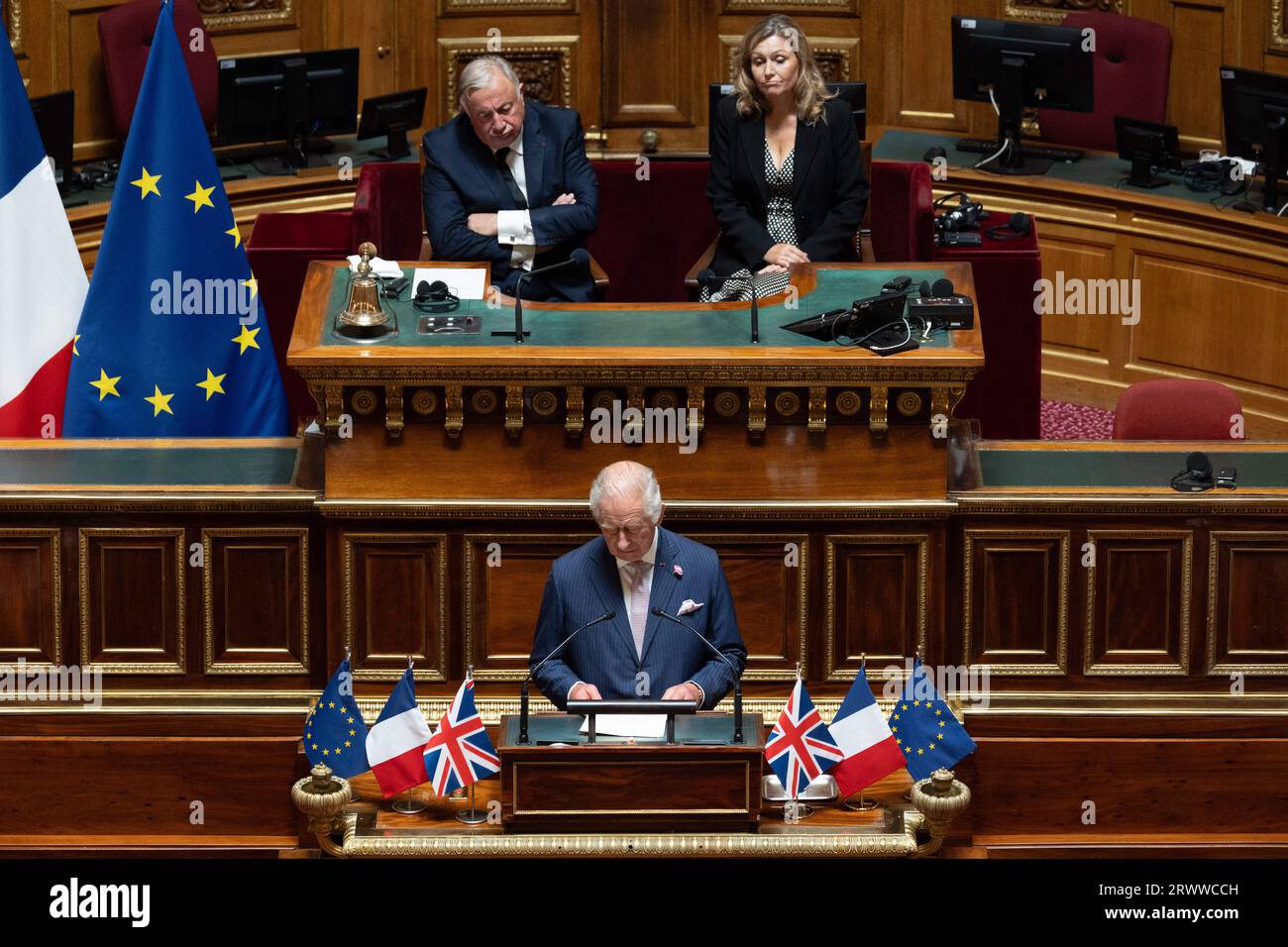 Britain King Charles III addresses Senators and members of the National ...
