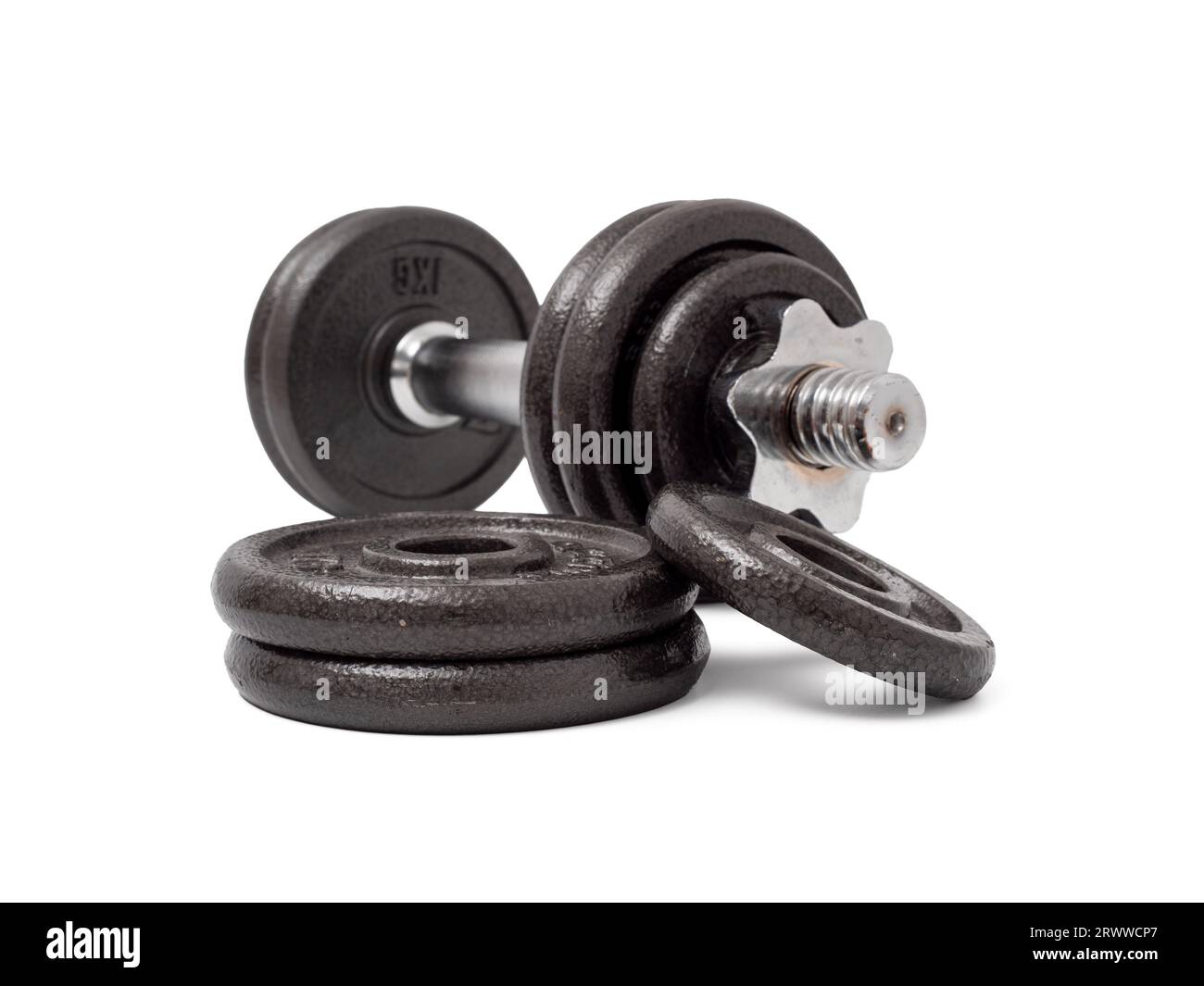 Old steel dumbbell weight on hi-res stock photography and images - Alamy