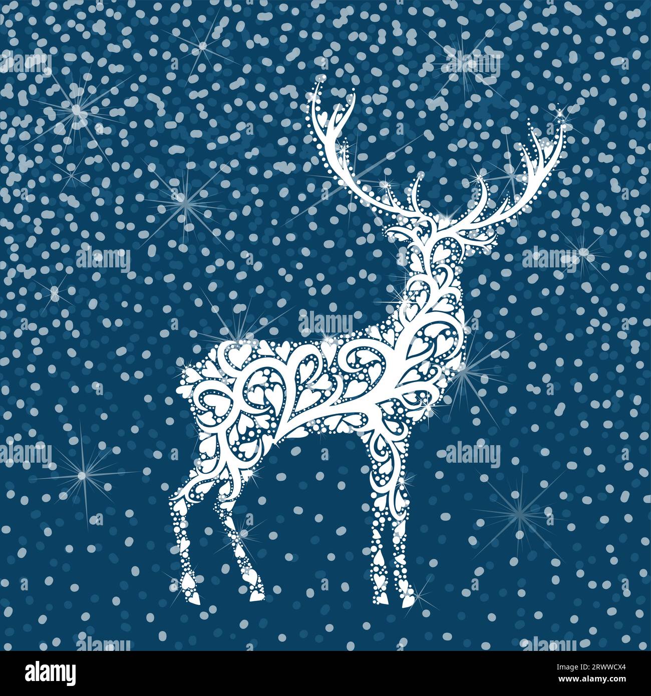 Christmas snow deer. Vector illustration Stock Vector Image & Art - Alamy