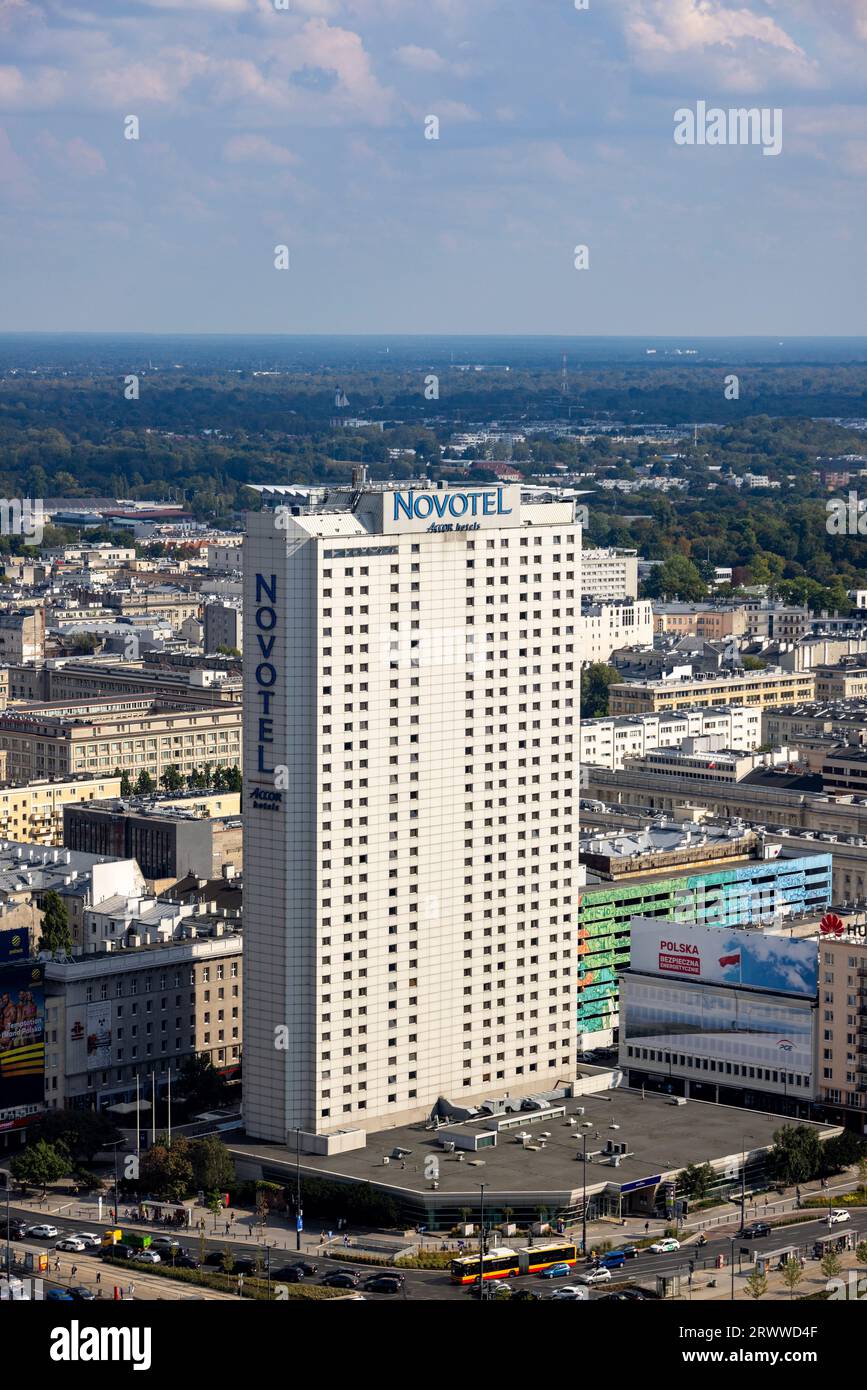 aerial view of Novotel hotel, Warsaw city center, Poland Stock Photo - Alamy