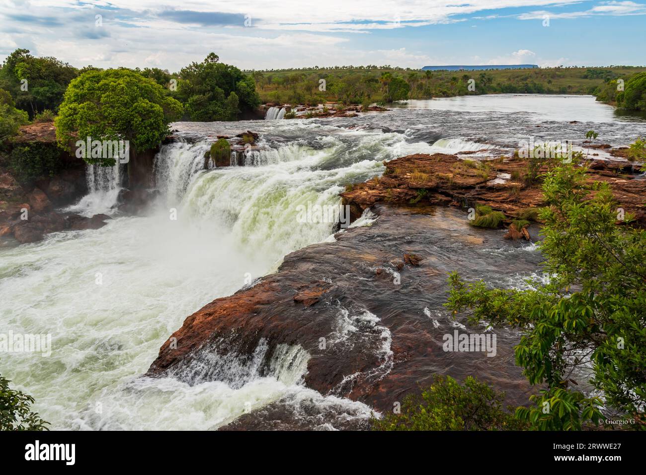 Massive complex of waterfalls in "Jalapão" national park in Brazil ...