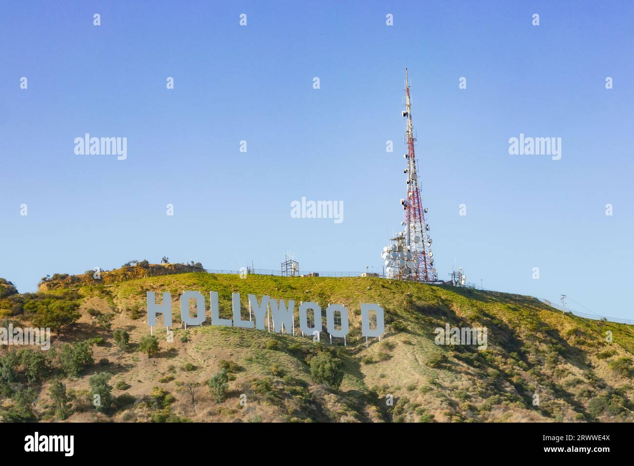 Hollywood sign sunset aerial view hi-res stock photography and images ...