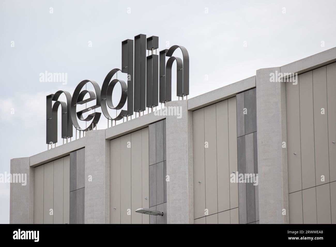 ELSLOO - Illustration image shows the Nedlin logo during the opening of ...