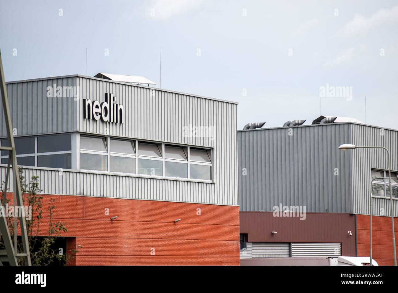 ELSLOO - Illustration image shows the Nedlin logo during the opening of ...