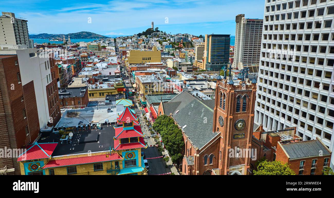 Aerial view coit tower san hi-res stock photography and images - Alamy