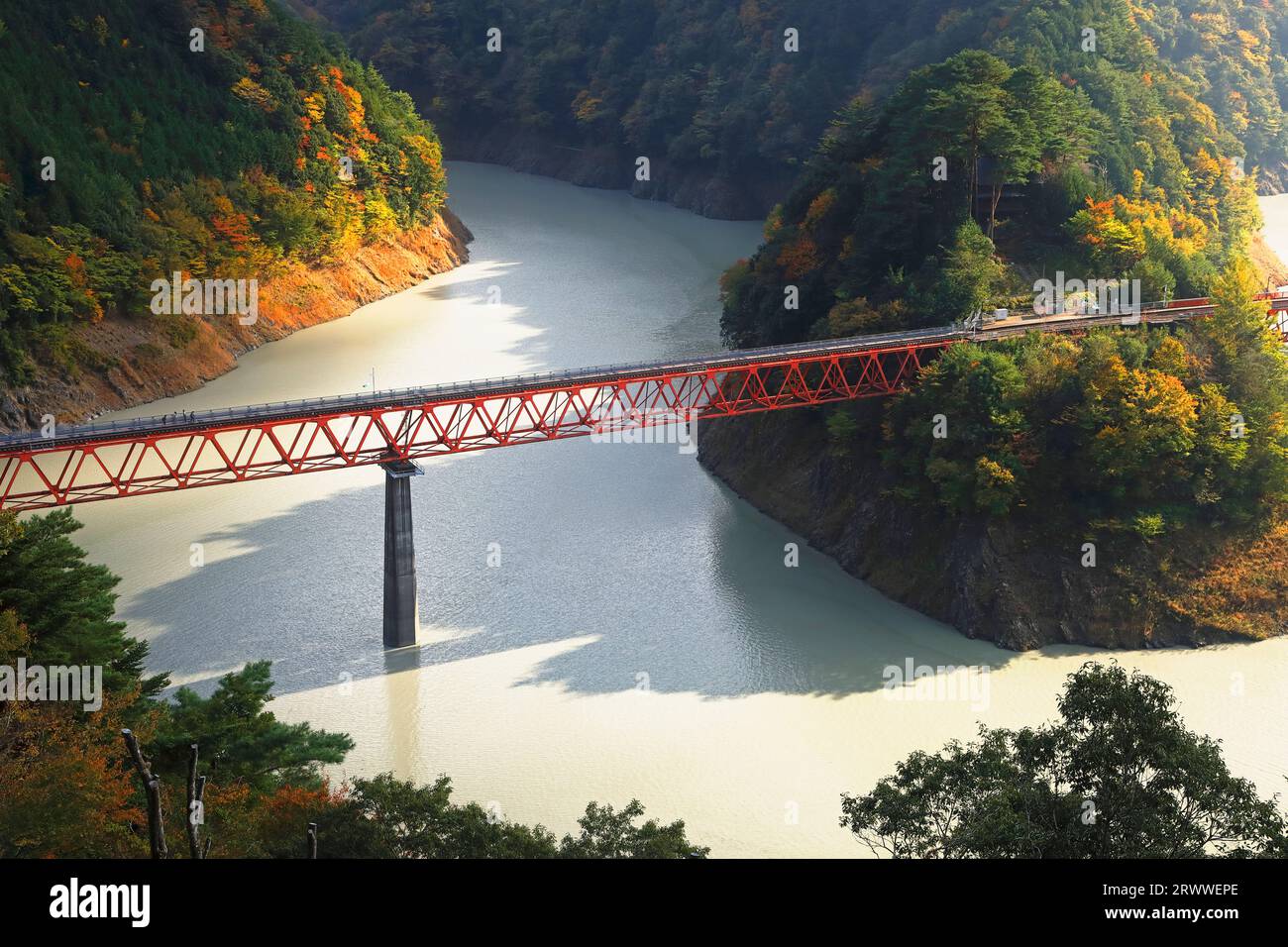 November: Oku-Oi Lake Station, Oigawa Railway Igawa Line Stock Photo ...