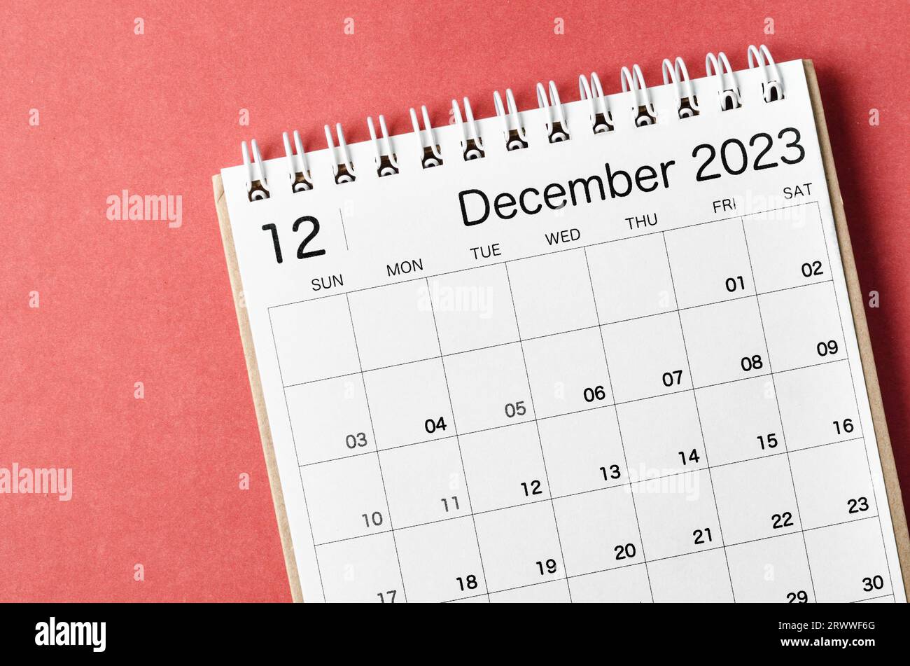 December 2023 calendar desk for the organizer to plan and reminder ...