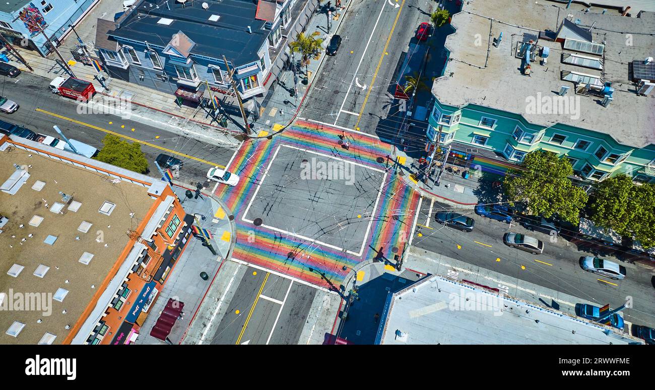 Street view rainbow crosswalks hi-res stock photography and images - Alamy